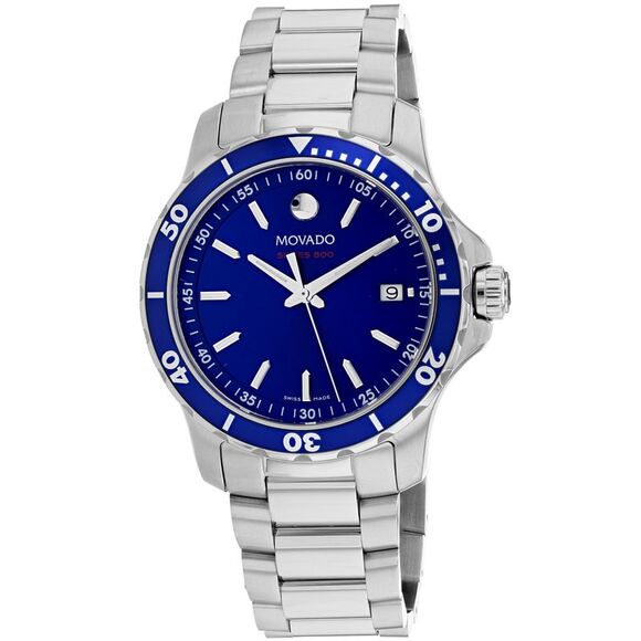 Movado | Accessories | Movado Mens Series 80 Blue Dial Watch 260037 ...